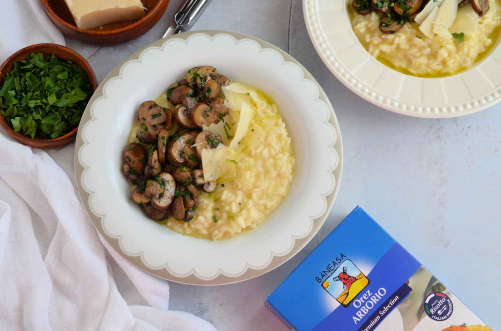 Risotto cu parmezan și ciuperci | Paste Băneasa